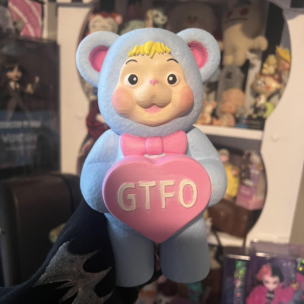 GTFO Rushton Inspired Bear Figurine About 6in... - Depop