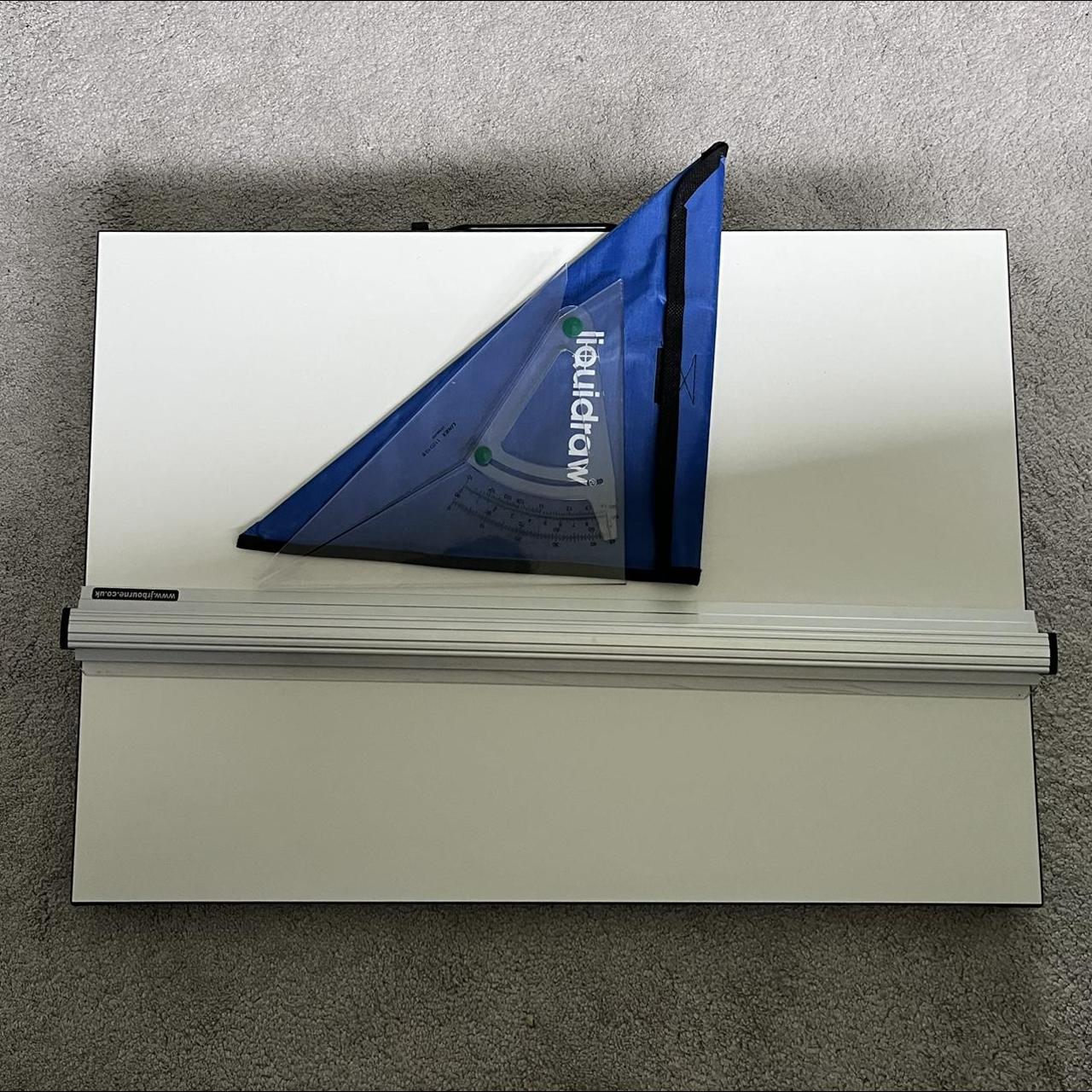 Drawing board with adjustable ruler Triangle ruler... - Depop