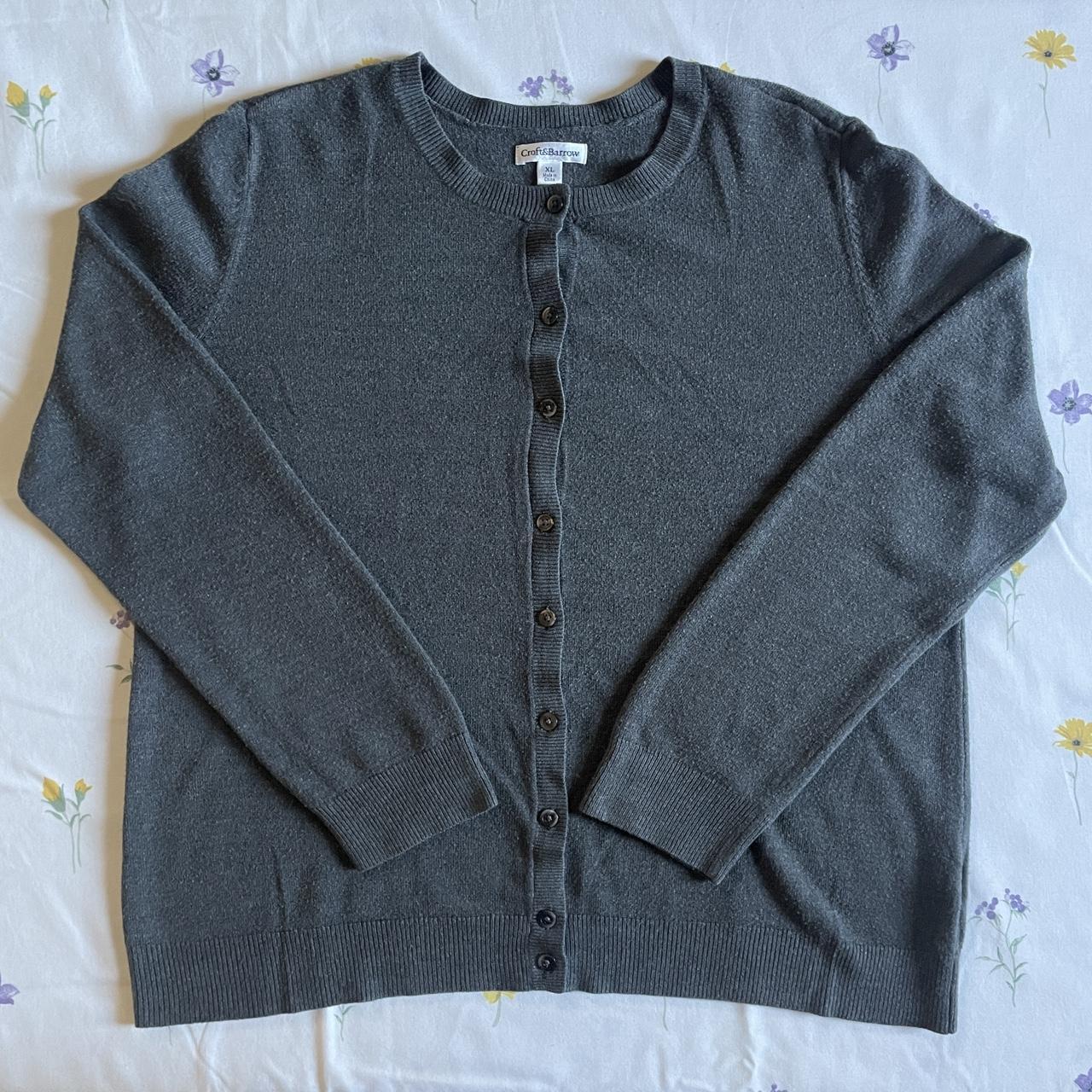 croft & barrow cardigan / grey cardigan - size xl... - Depop