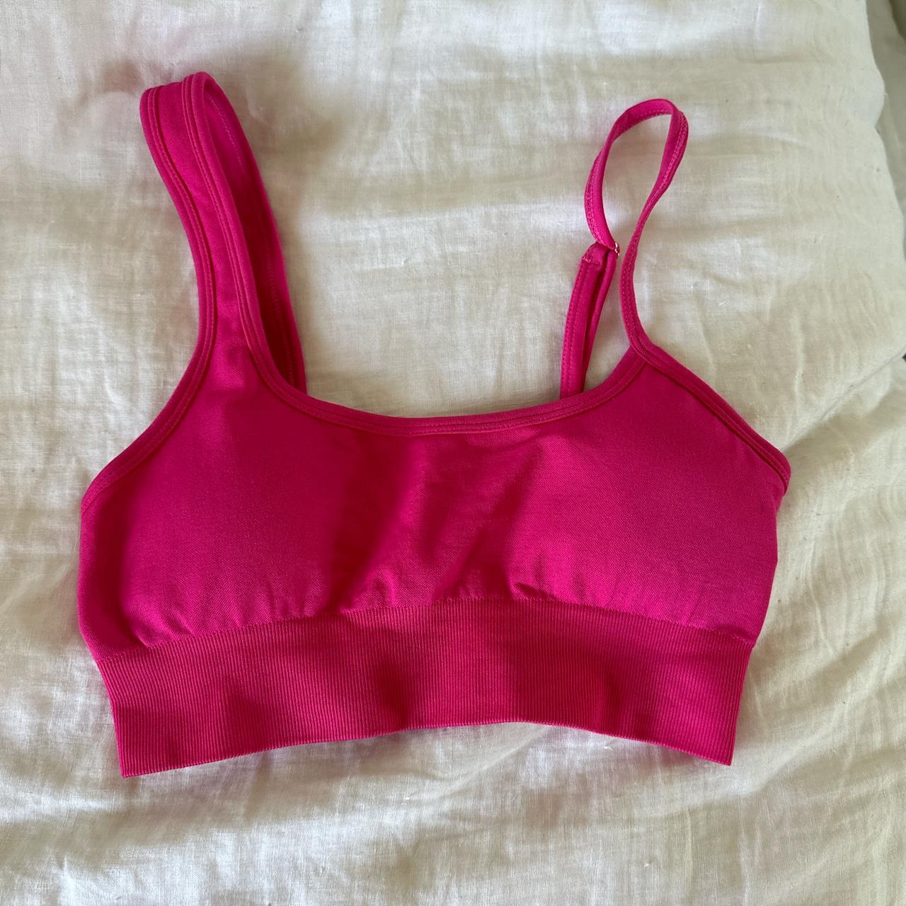 -Cute asymmetrical bright pink workout set💖💖 - Depop