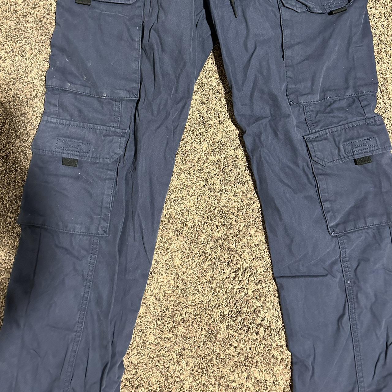 Pacsun Navy blue cargo pants with drawstring #pacsun... - Depop