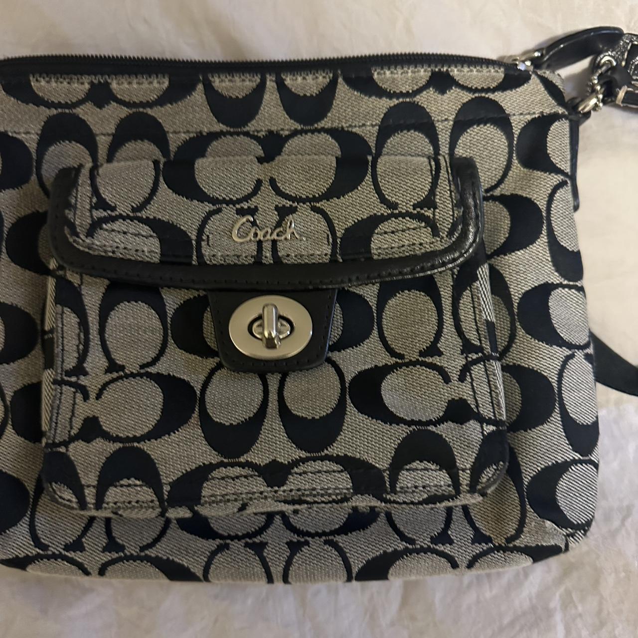 Mini black coach side bag long strap super cute n... - Depop