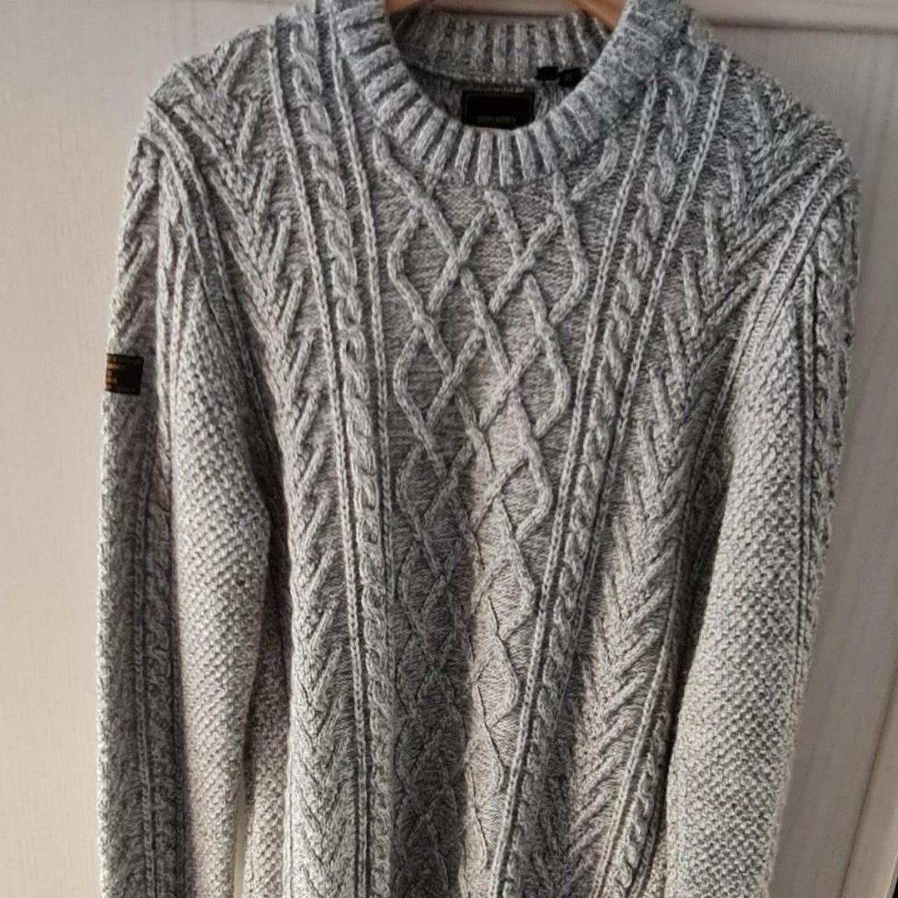 Superdry Traditional Workwear Cable Knit Jumper -... - Depop