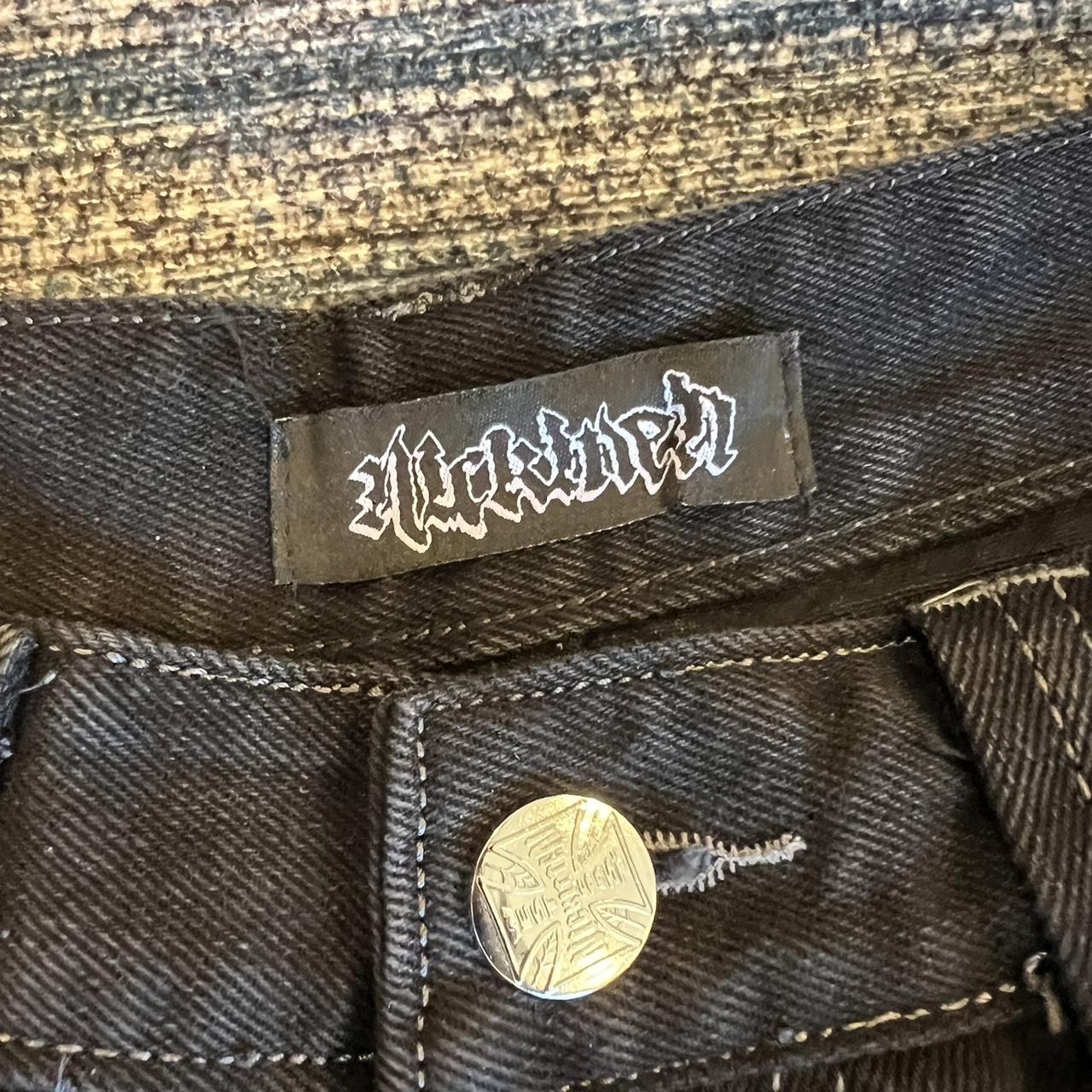 nickitten star black jorts size 32 both front and... - Depop