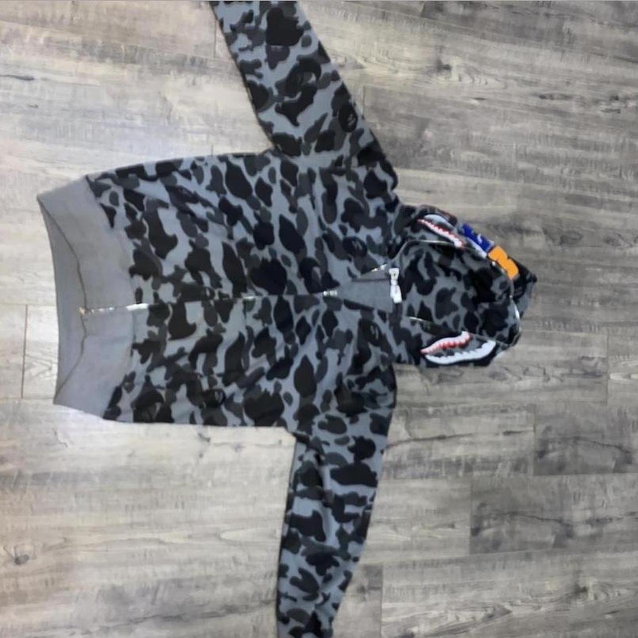 Gray Bape Hoodie Size Medium Brand New with Tags... - Depop