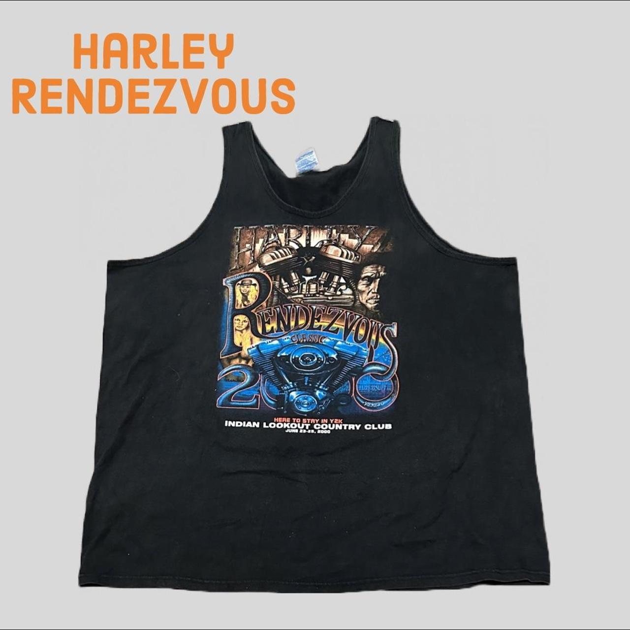 Y2K HARLEY RENDEZVOUS Biker Rally Tank Top XXL - Depop