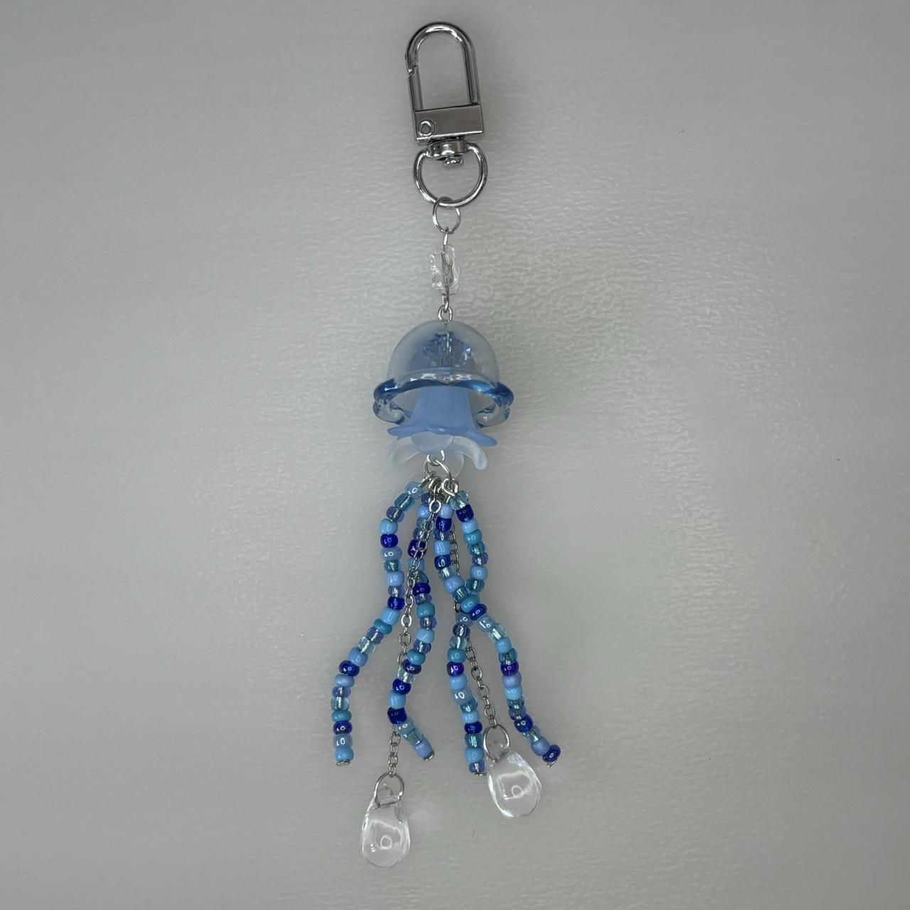 Large blue jellyfish keychain, handmade with acrylic... - Depop