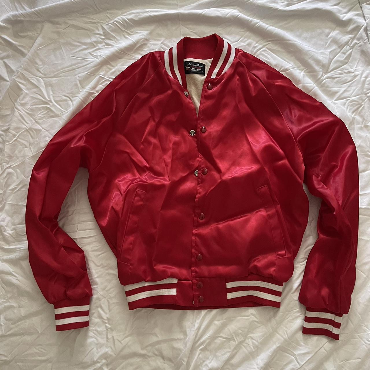 Red Vintage-esque Budweiser letterman jacket. With... - Depop