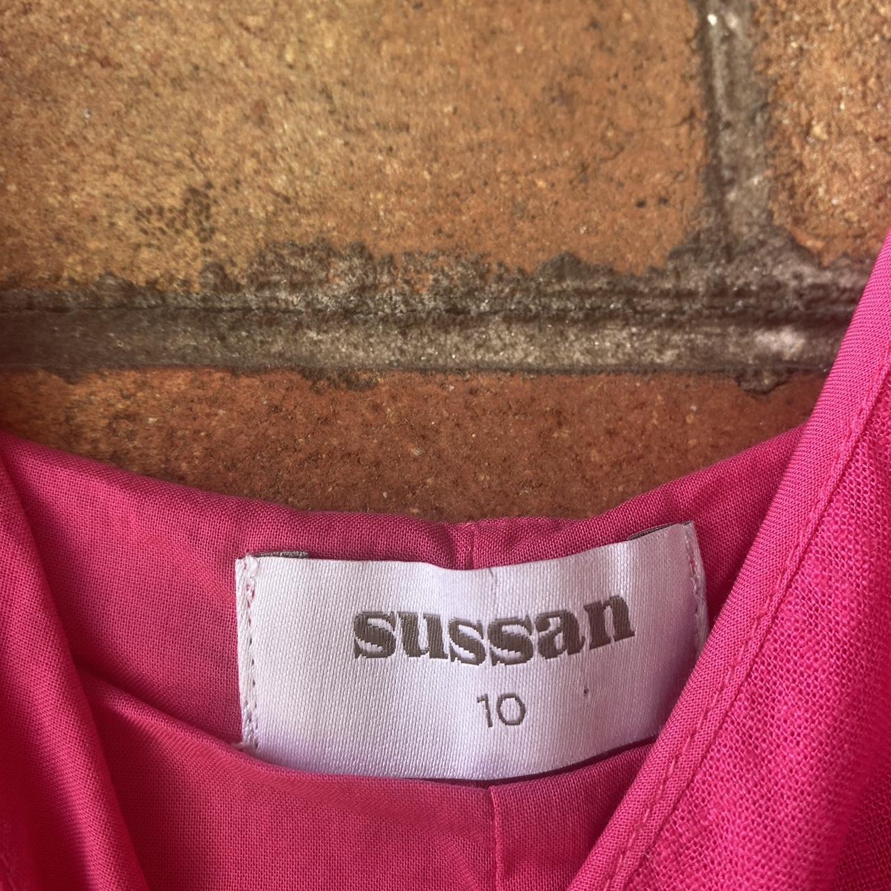 Pink Sussan Dress Linen Blend Size 10. Hardly worn!... - Depop