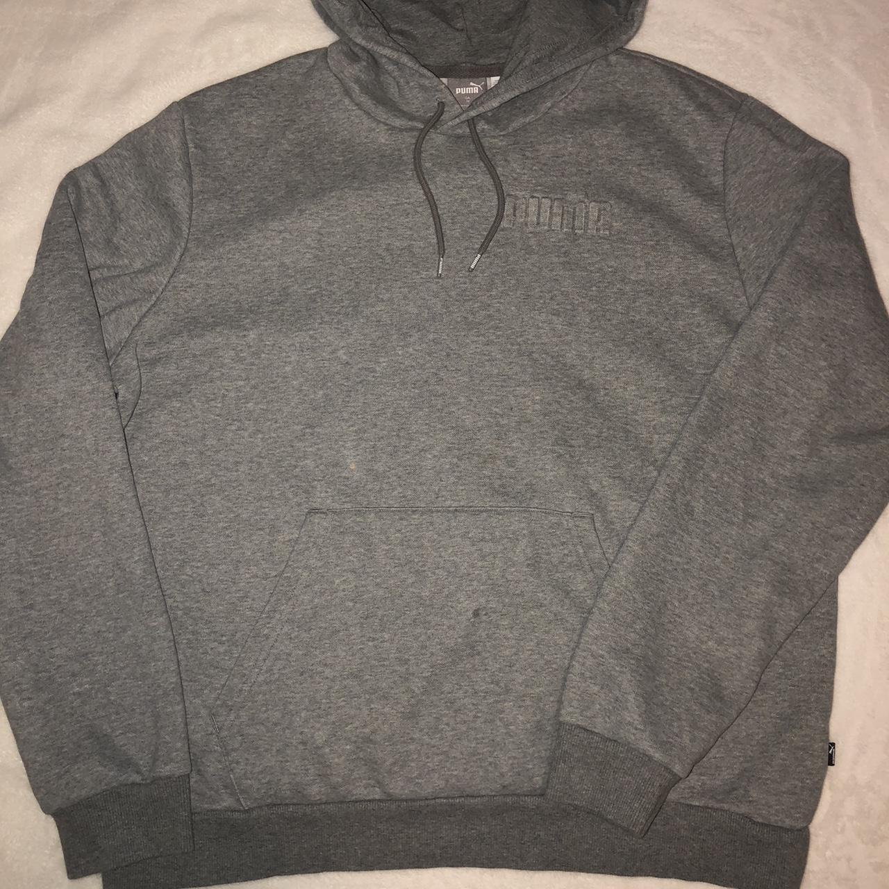 Puma men’s Embossed Puma Logo pullover hooded... - Depop
