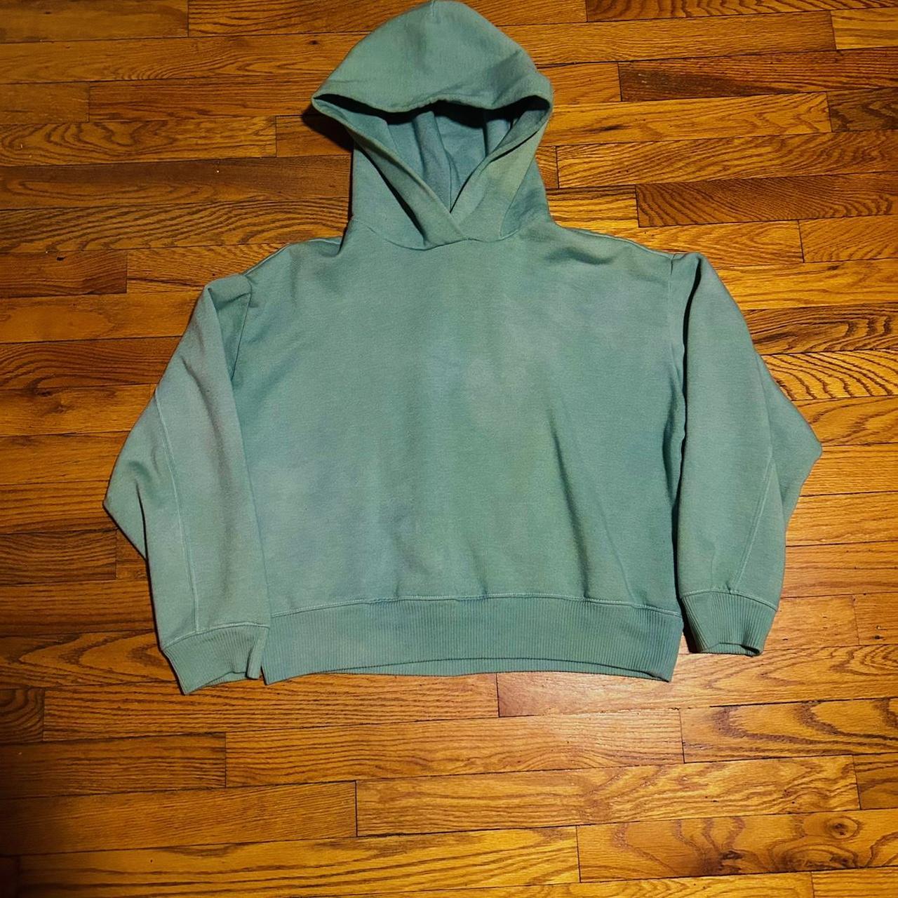 Acid wash green hoodie fits like a gap yeezy hoodie... - Depop