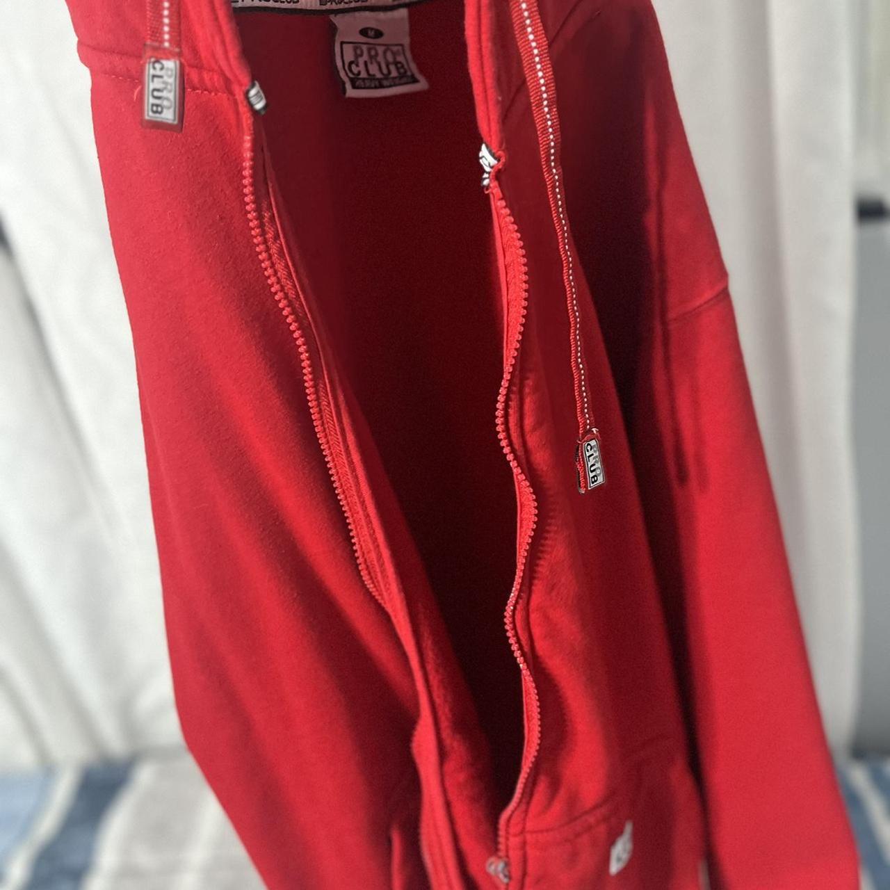 slightly used red proclub zipup hoodie the little... - Depop