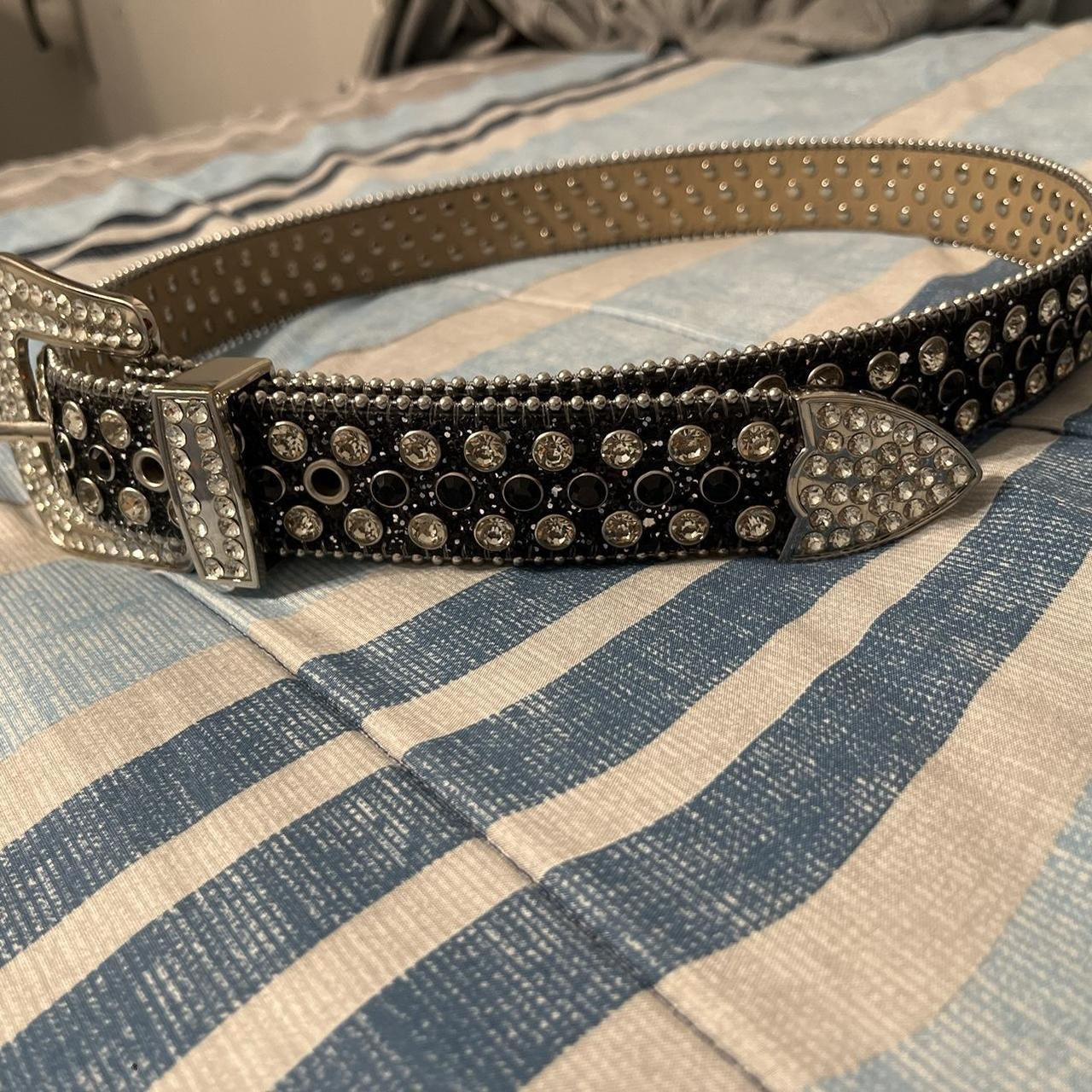 Sick Crystaled Rebranded Bb Simon Belt Firee Depop