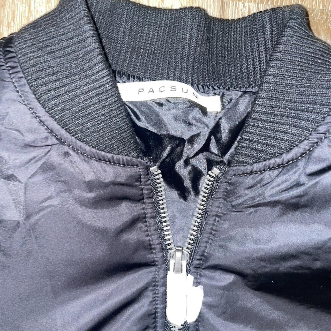 Brand new, large pacsun black bomber jacket with... - Depop
