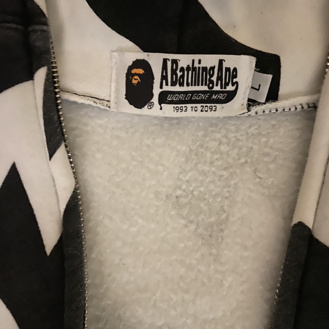 Large 2 zipper Black and white star Bape hoodie. - Depop