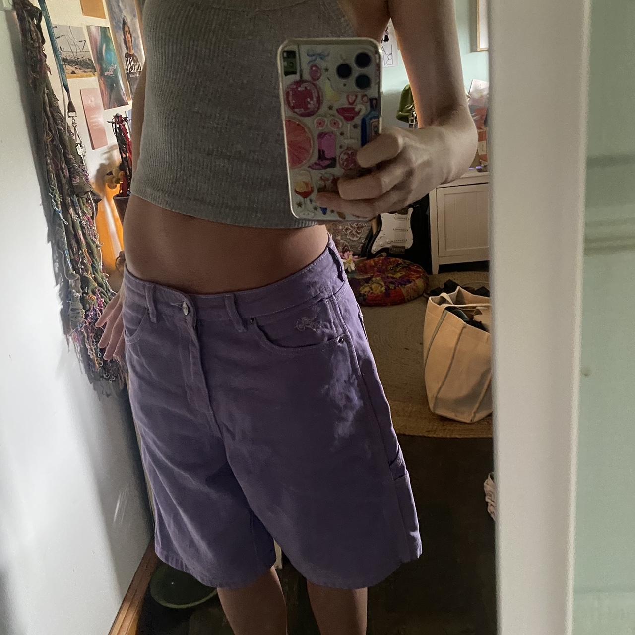 Worship purple jorts Super awesome and funky, so... - Depop
