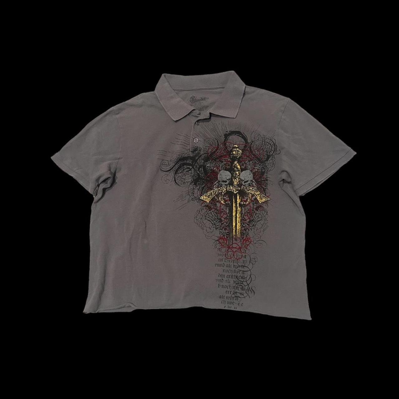 Affliction Polo Shirt super sick front n back... - Depop