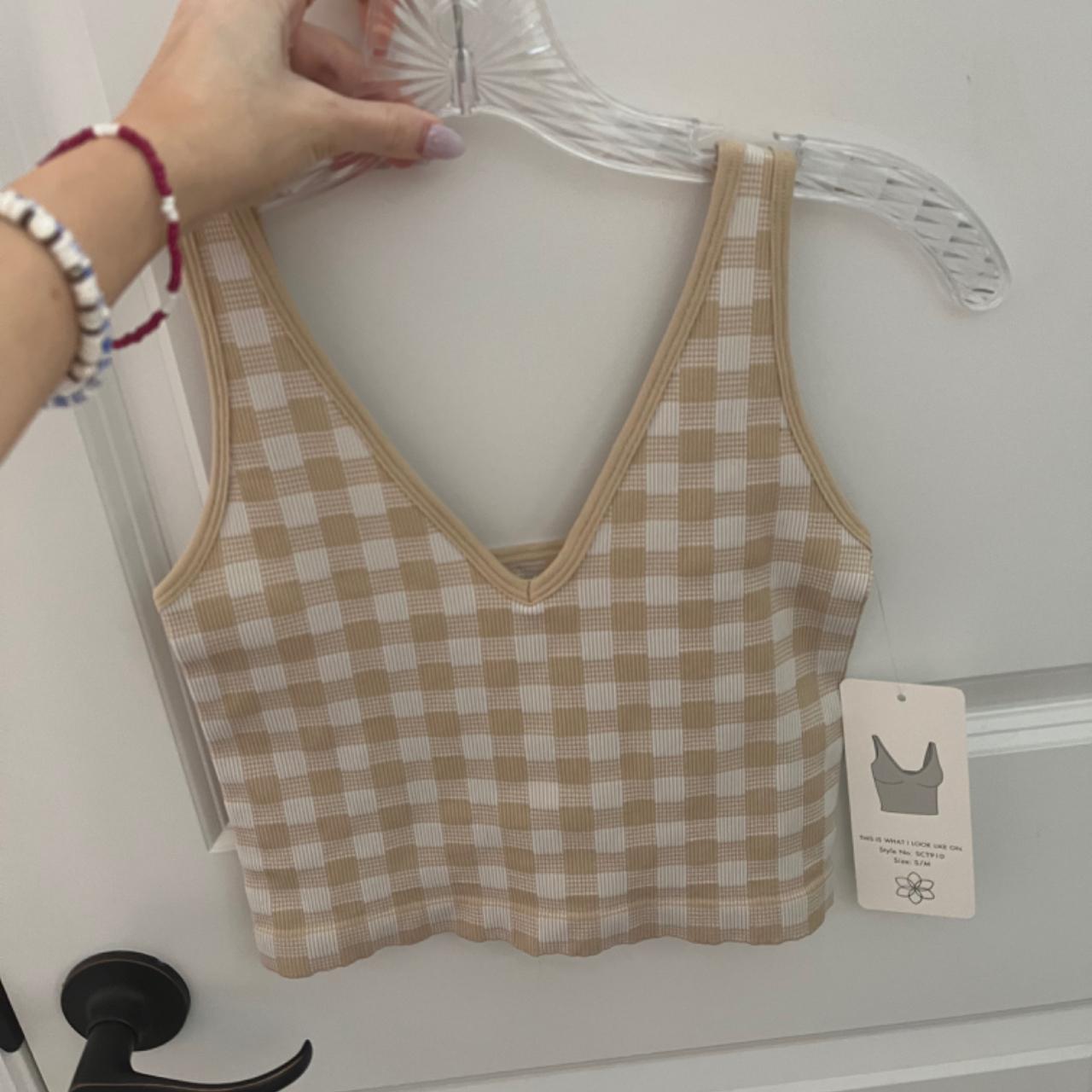 never worn aura checkered tank top... | Depop