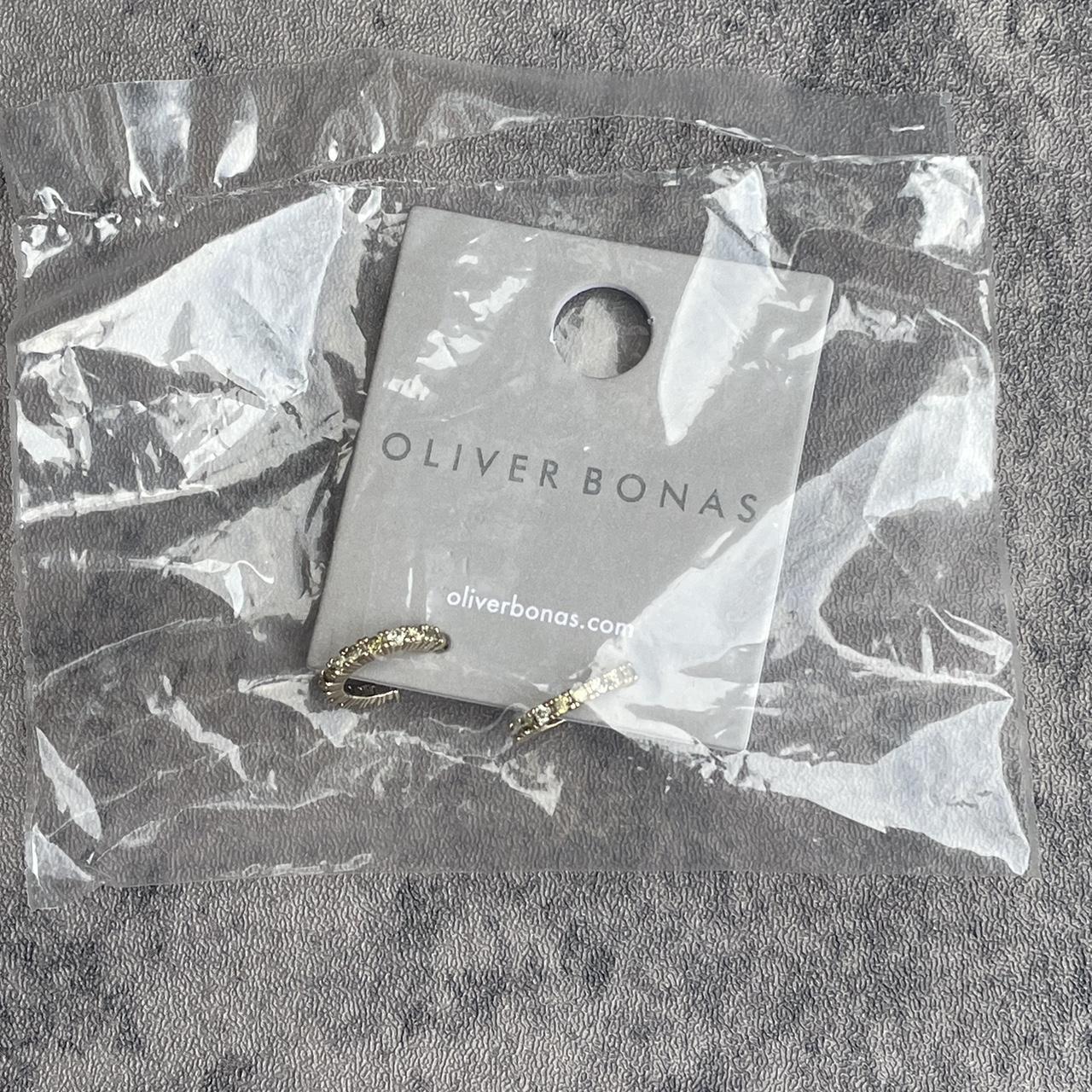 Oliver Bonas Reeve Green Cubic Zirconia Hoop... - Depop