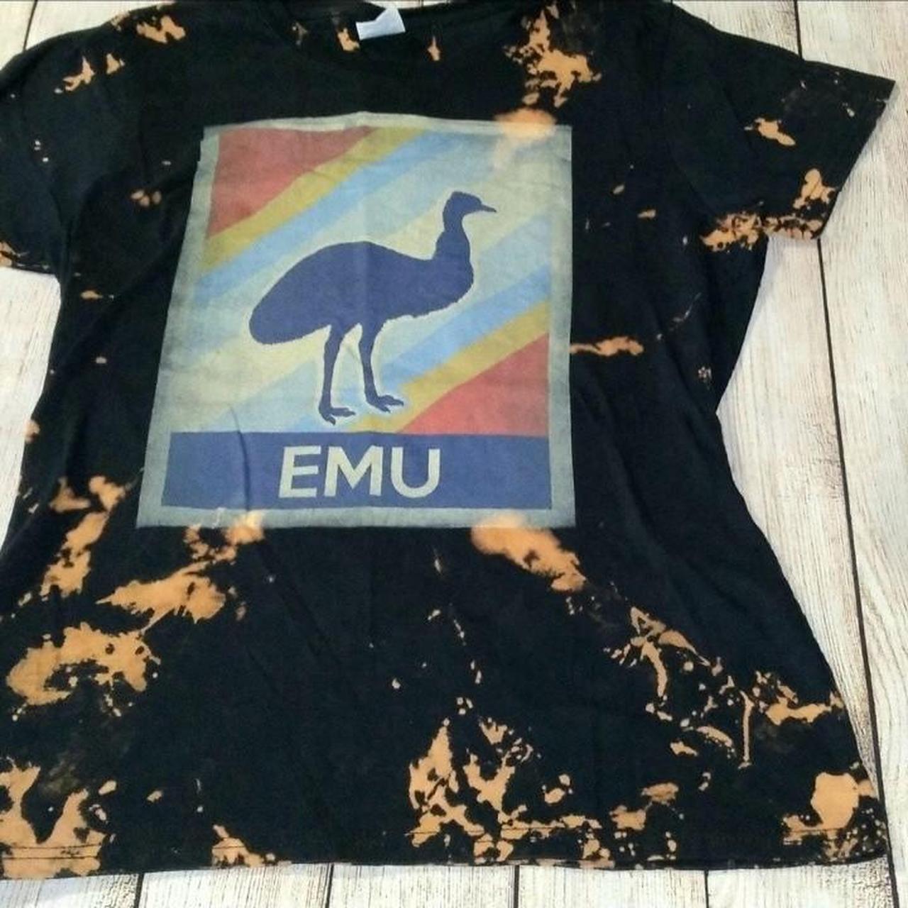 Womens distressed acid wash Emu shirt Medium. Unique... - Depop