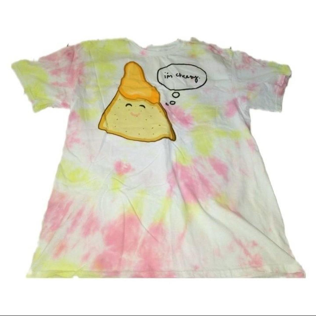 Cheesy graphic tie dye shirt large. #cheeselover... - Depop