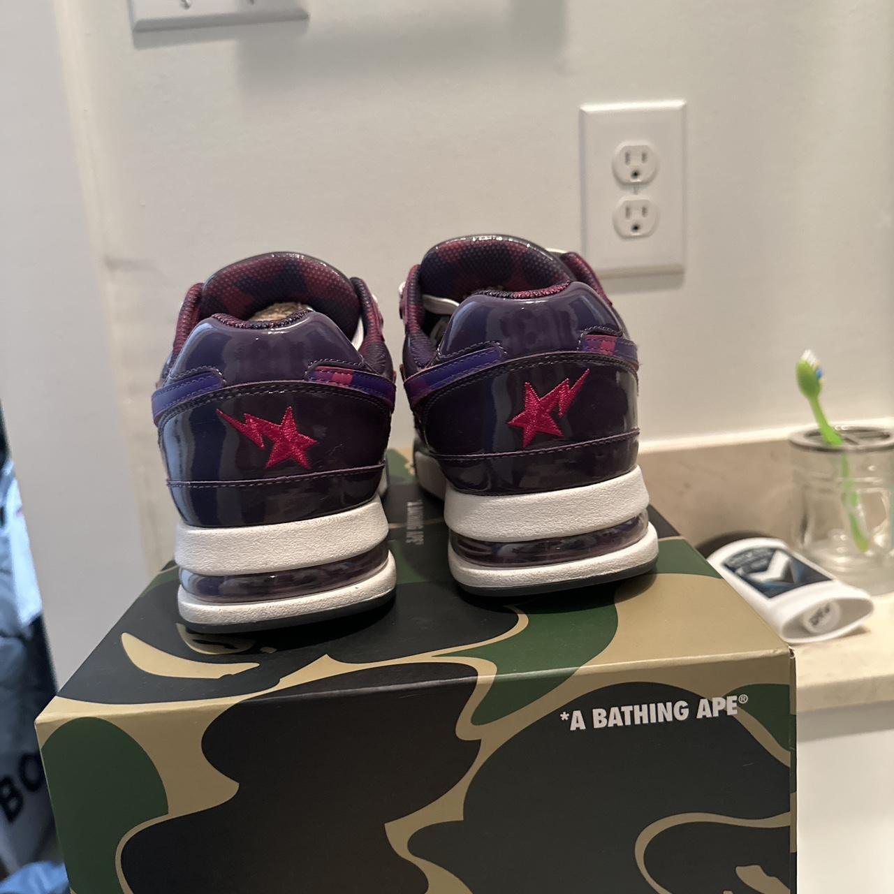 Purple Bapestas worn but not too badly - Depop