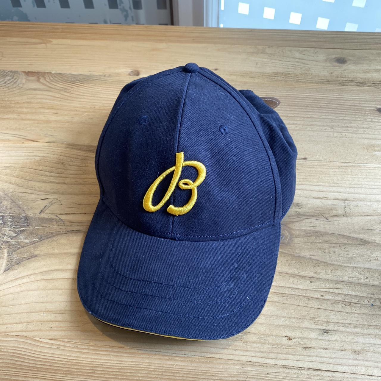 Breitling cap, navy Adjustable leather strap at the... - Depop
