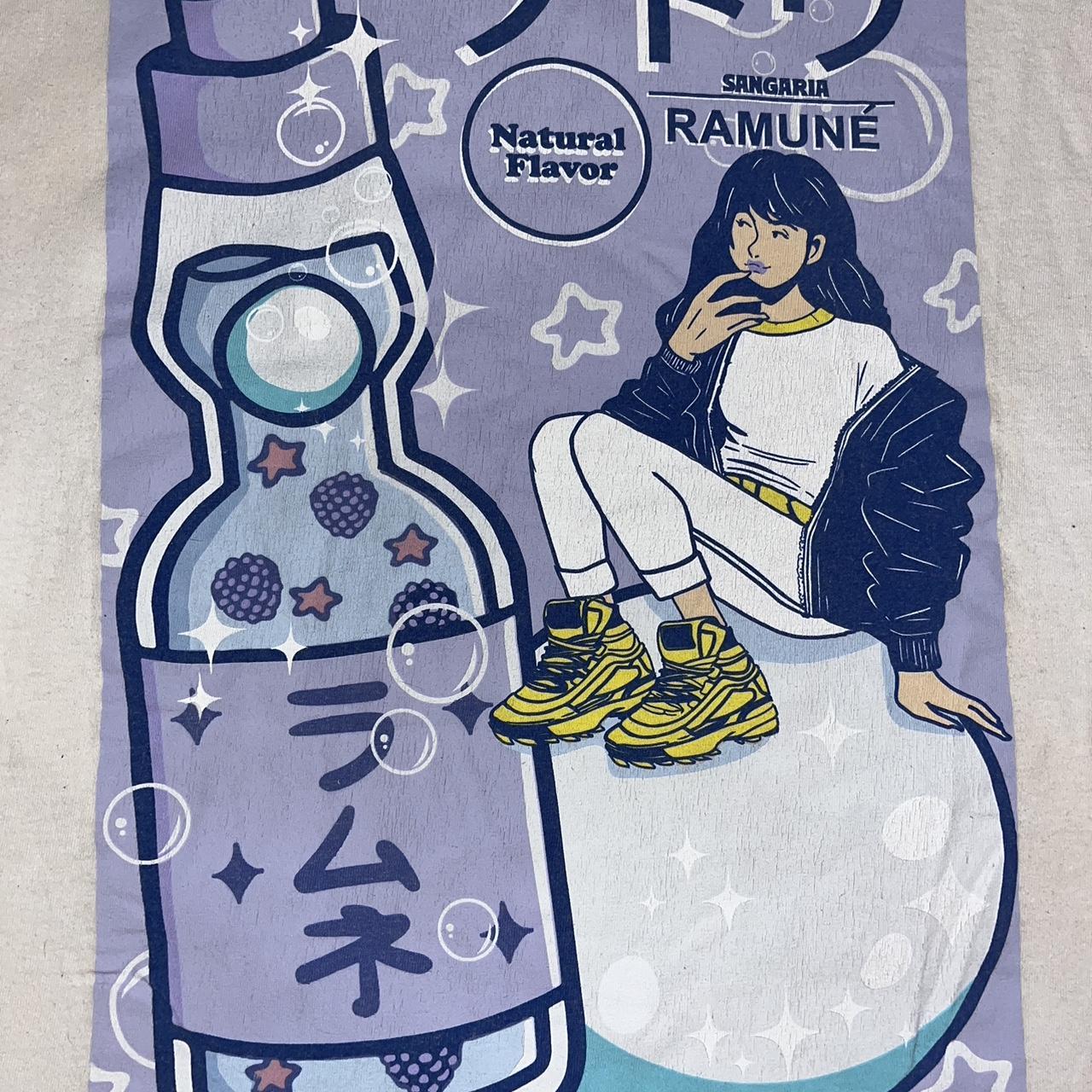 White and purple Ramuné T-shirt, slightly worn, good... - Depop