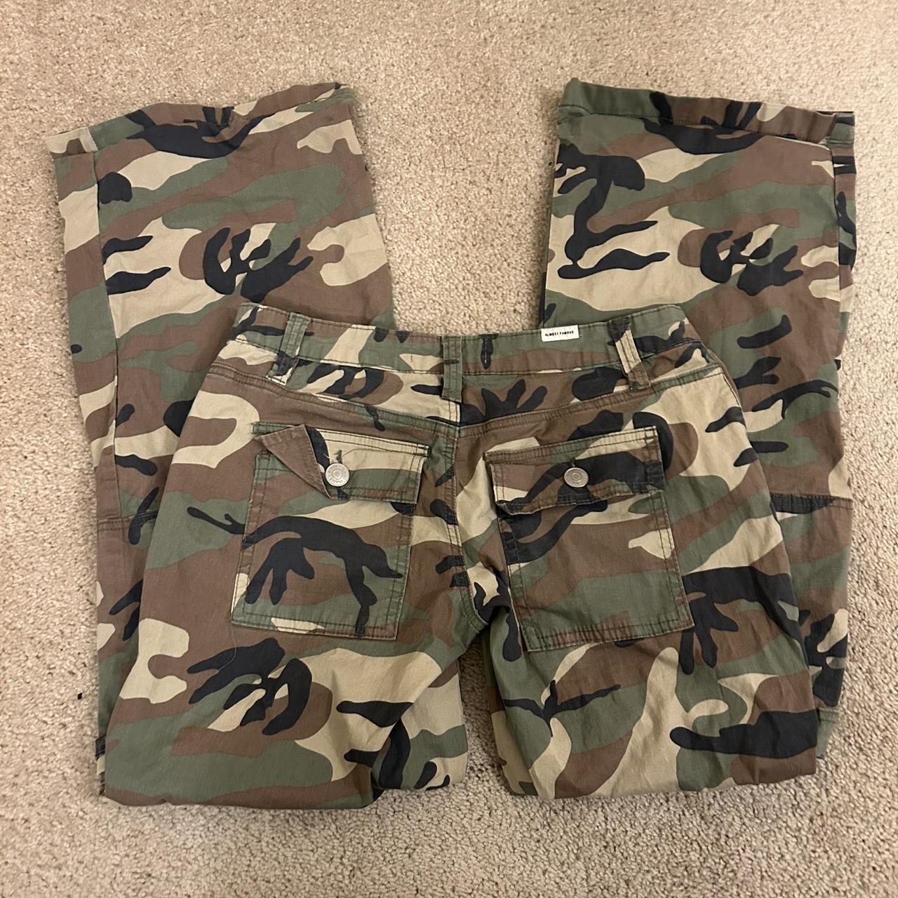 Baggy wide leg low rise camo pants Size S Sorry... | Depop