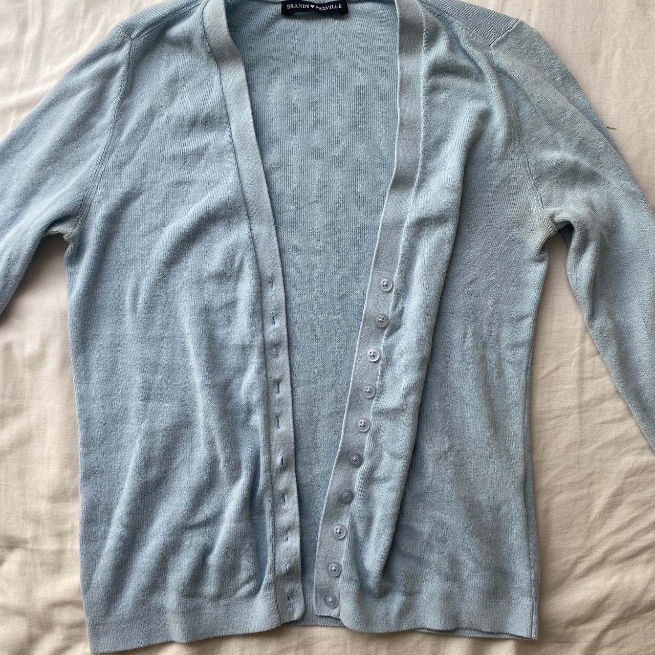 Blue Button up cardigan from Brandy... - Depop