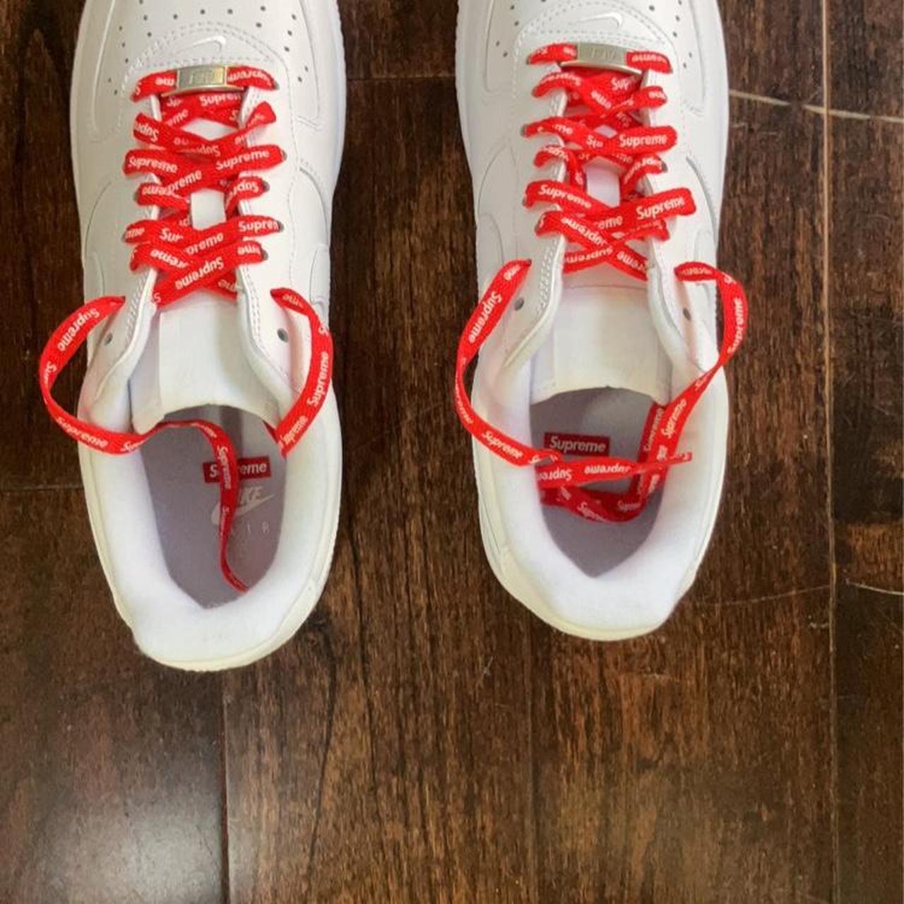 White Supreme Forces w/ Separate Laces... - Depop