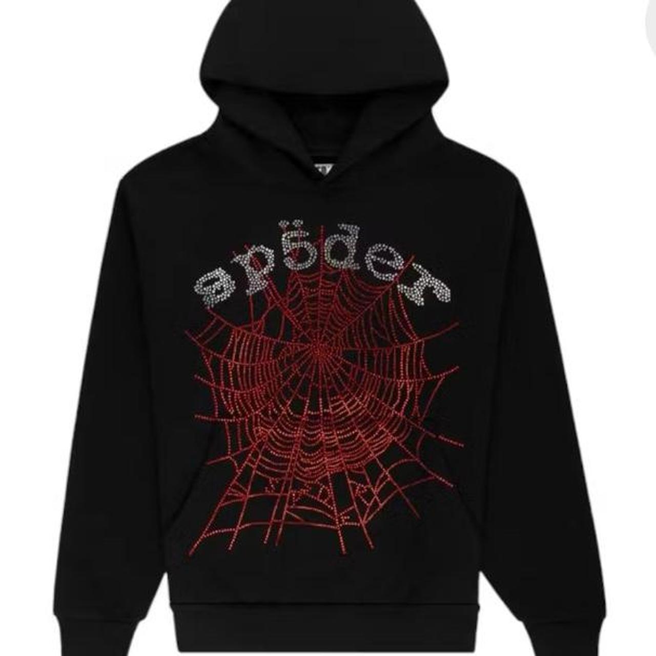 sp5der black and red rhinestone | Depop