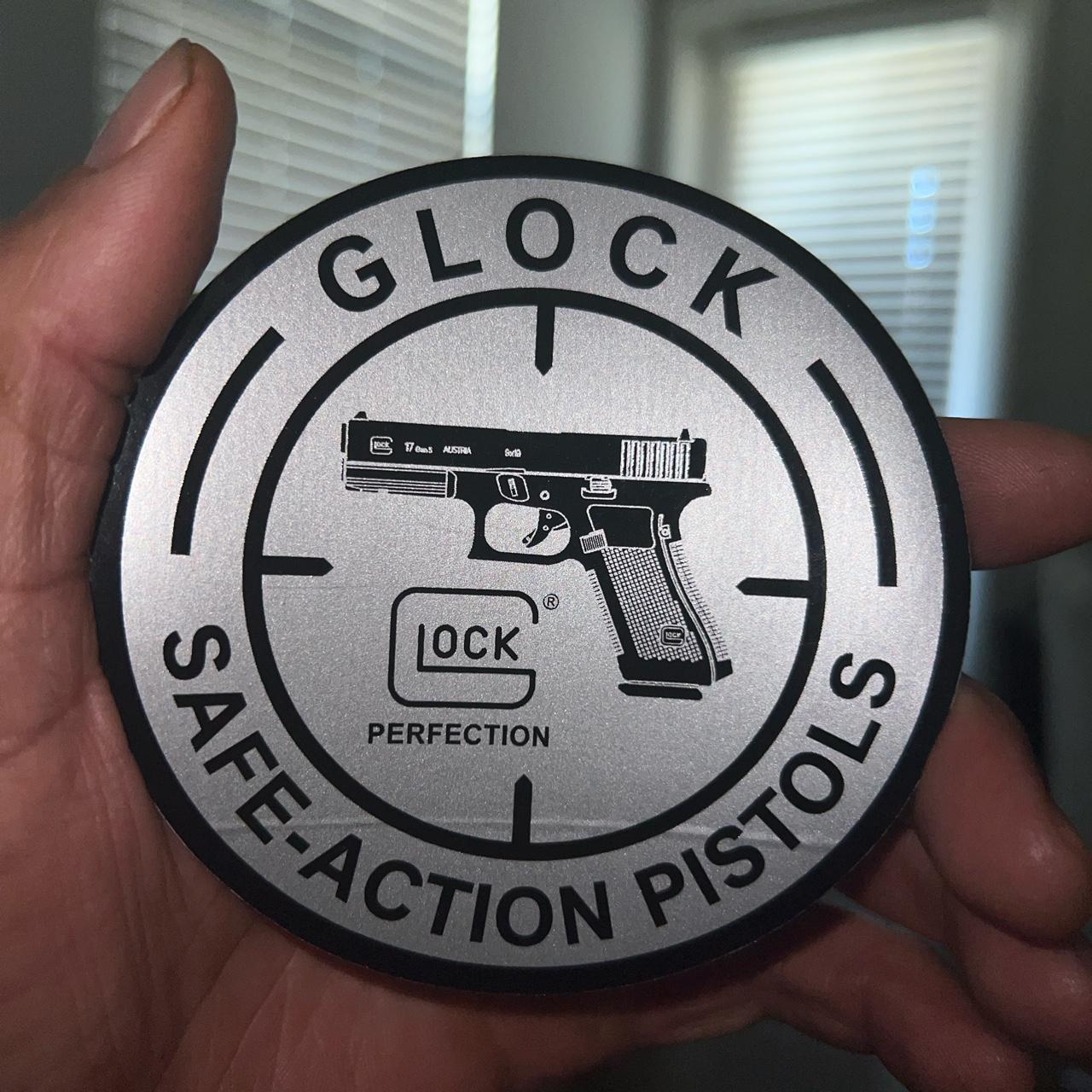 4 inch round, authentic Glock decal - Depop