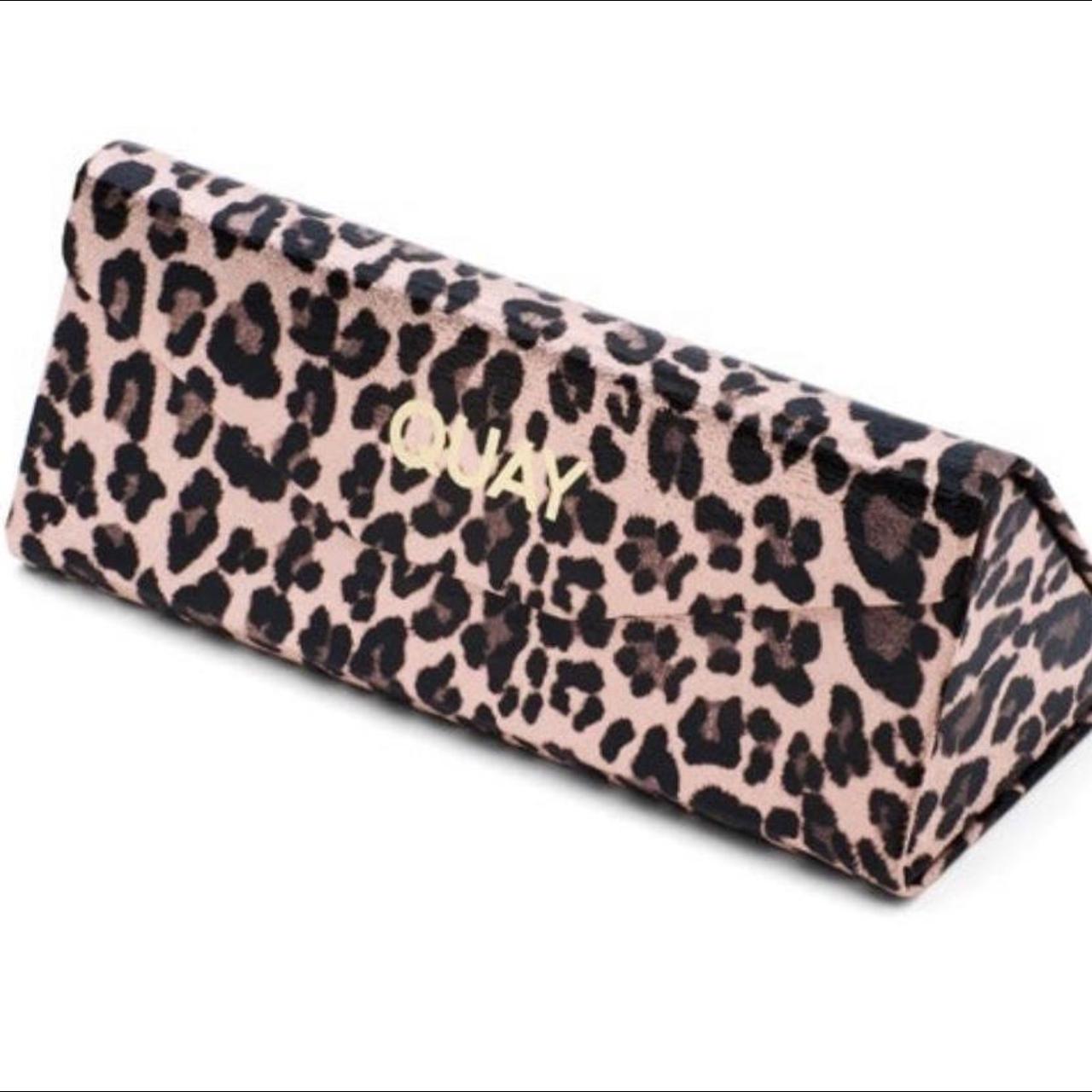 Pink Leopard print glasses case QUAY 🐆 🕶️👜 EMBOSSED... - Depop