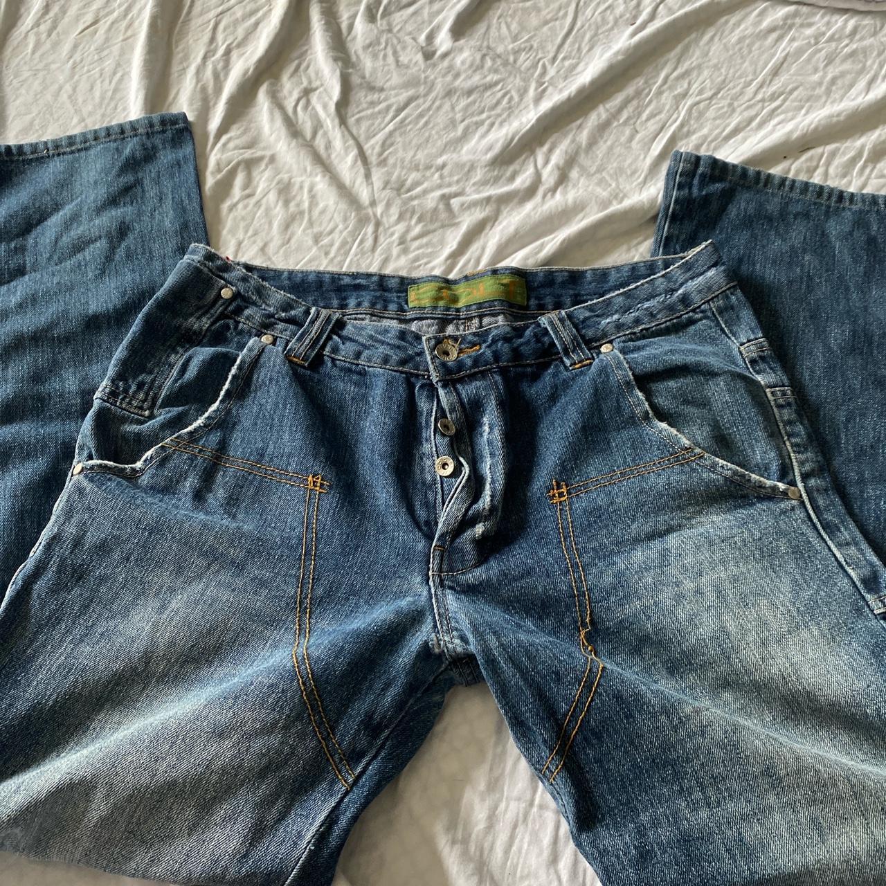 COLT denim cargo jeans color: blue/faded size:... - Depop