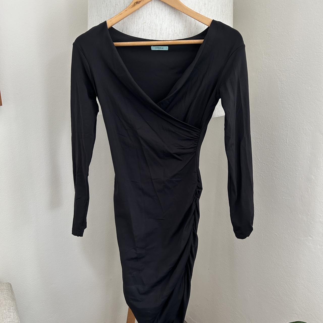 Kookai long sleeve black bodycon dress size 1 - Depop