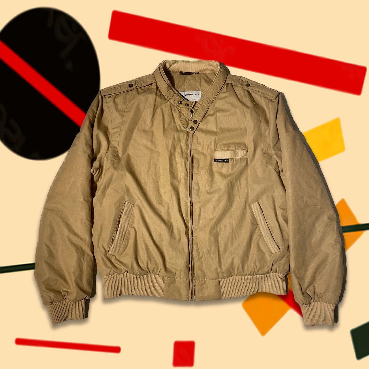 Members Only Men's Tan and Khaki Jacket | Depop