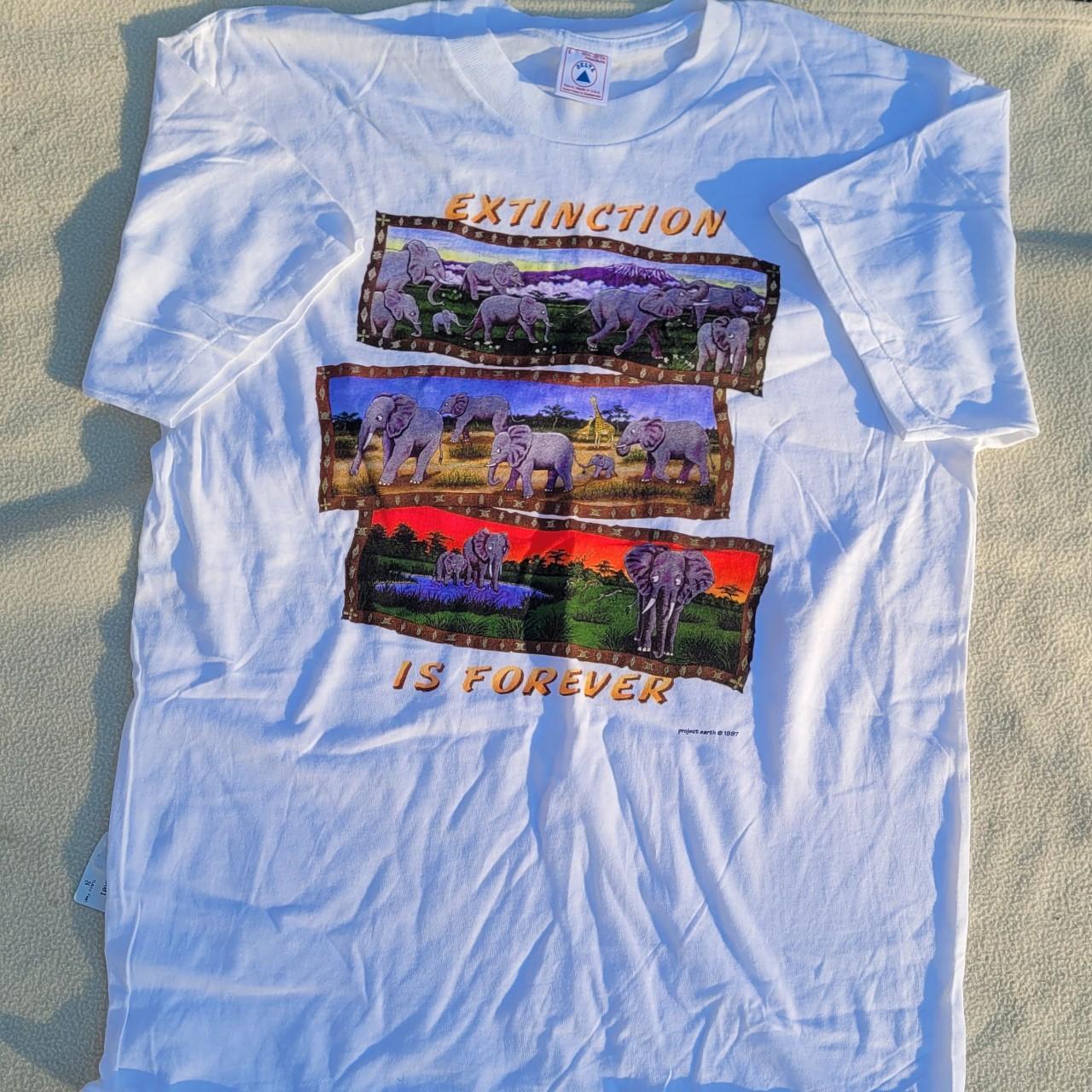 97' vintage project earth "extinction is forever" tee - Depop
