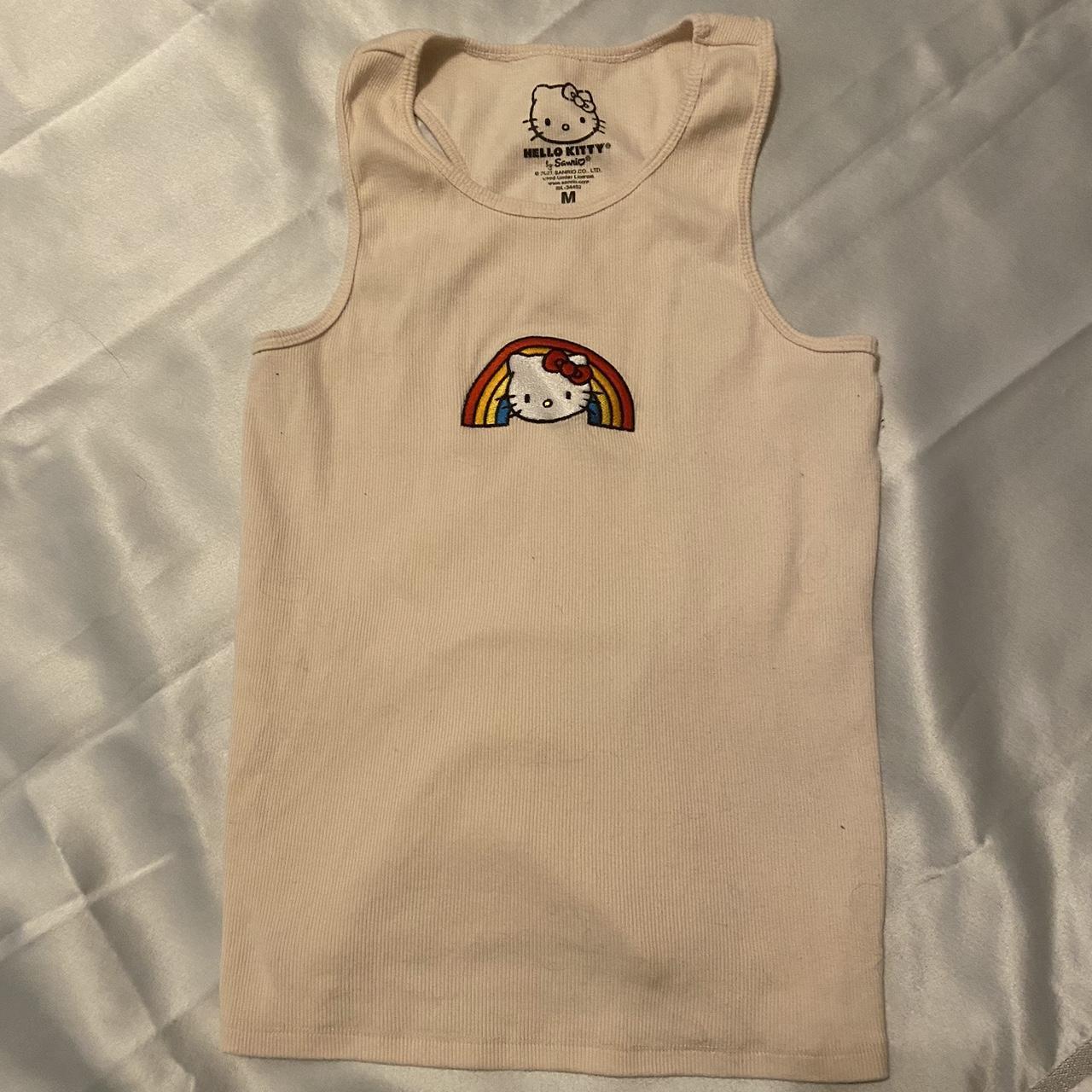 🎀HELLO KITTY RAZOR BACK TANK🎀 light pink sanrio tank... - Depop
