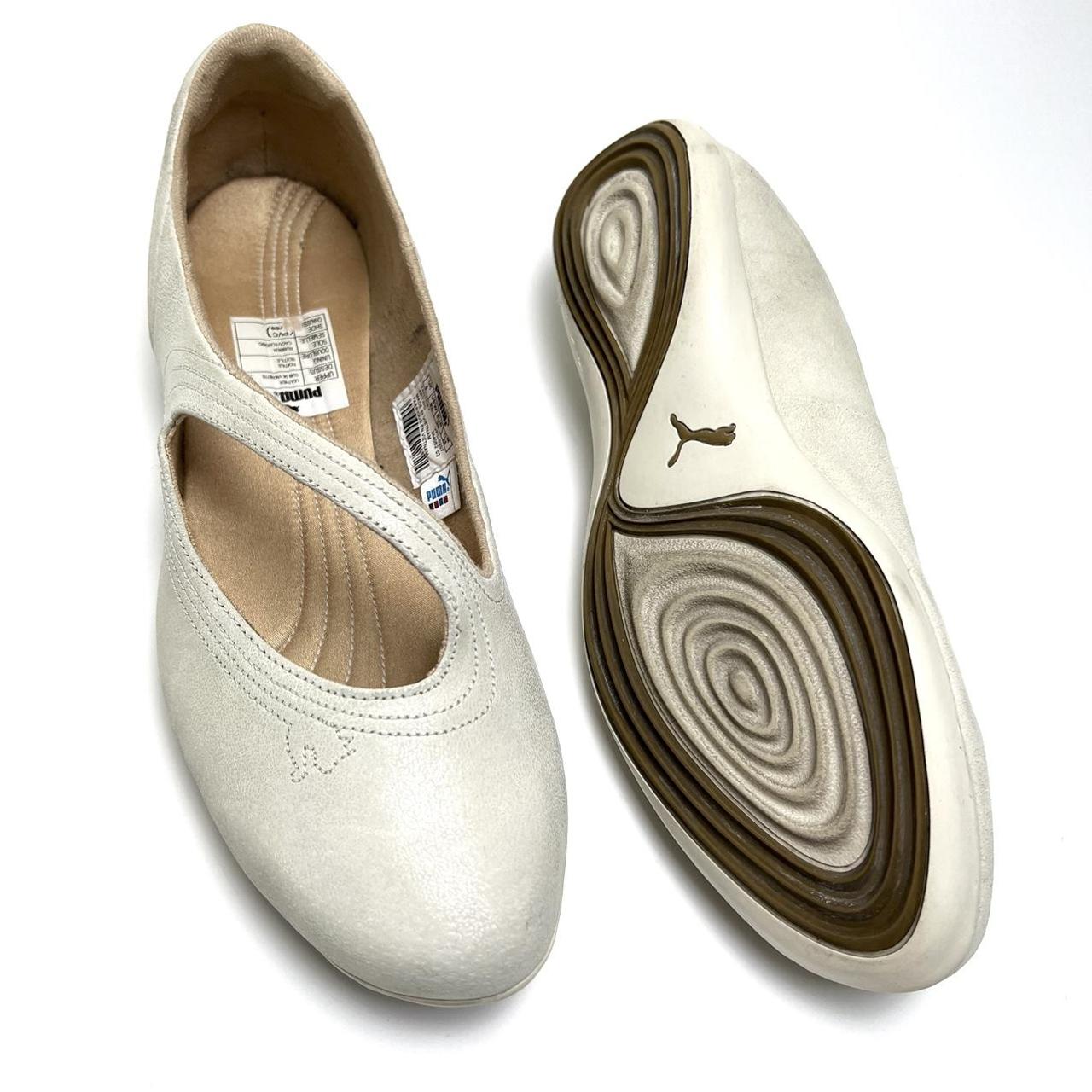 Puma leather ballet flats Creme suede leather upper... | Depop