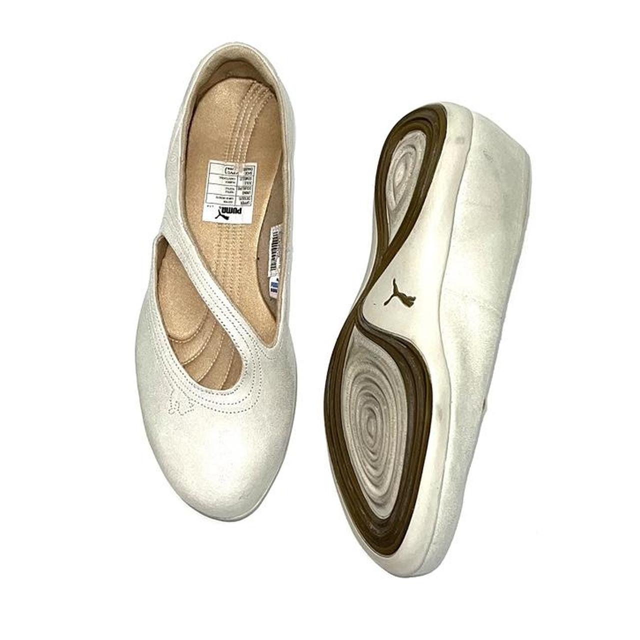 Puma leather ballet flats Creme suede leather upper... | Depop