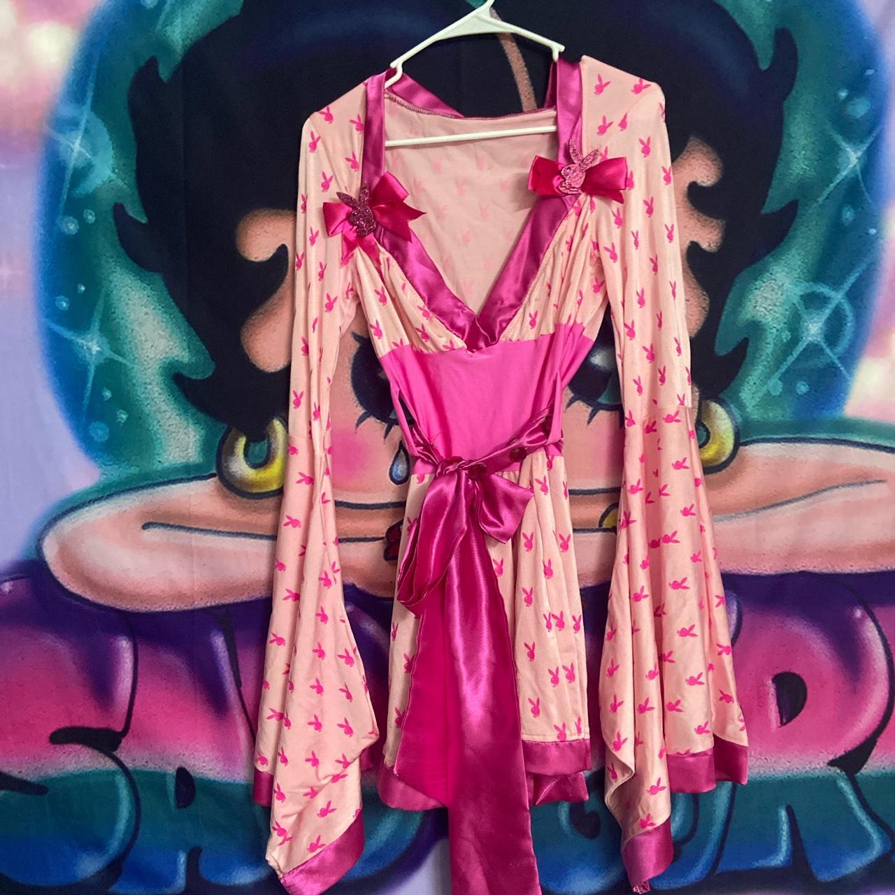 rare y2k playboy robe super soft and silky... - Depop