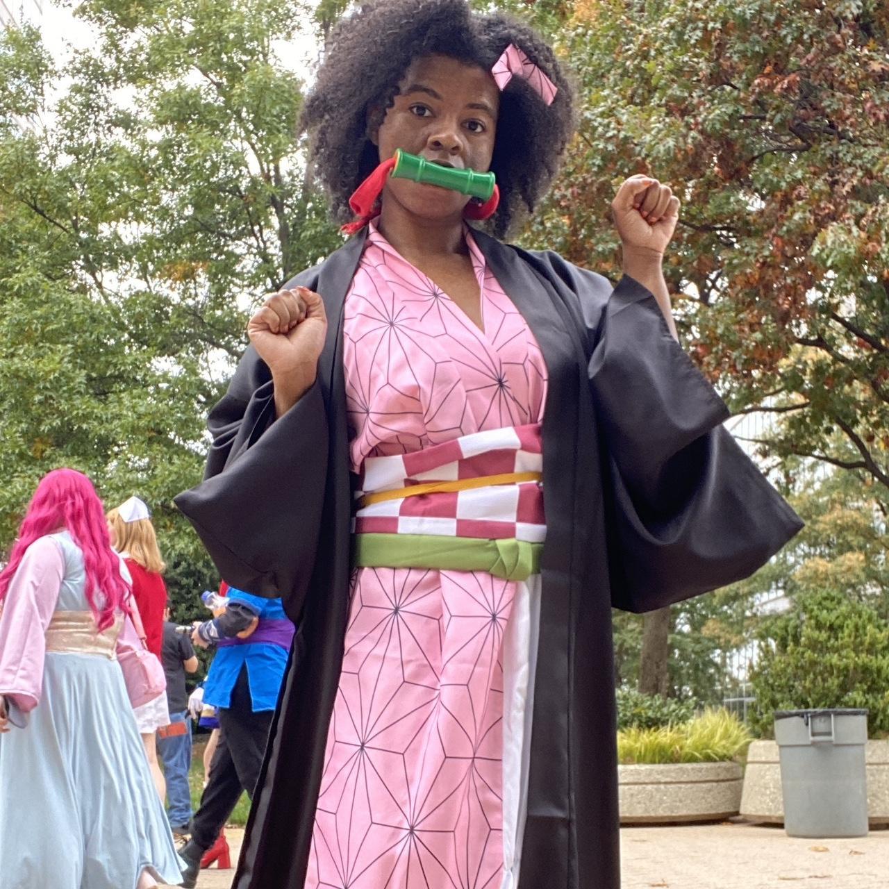 Nezuko (Demon Slayer) Cosplay Includes: Kimono... | Depop