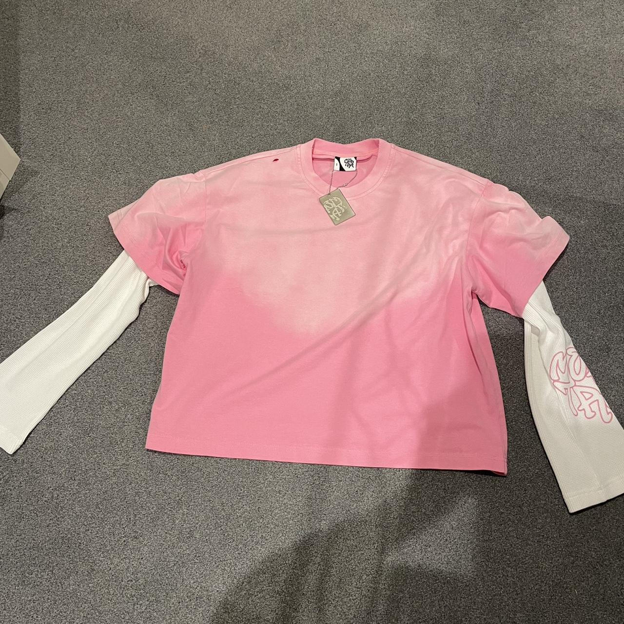 Mertra pink layered tee size small #streetwear... | Depop