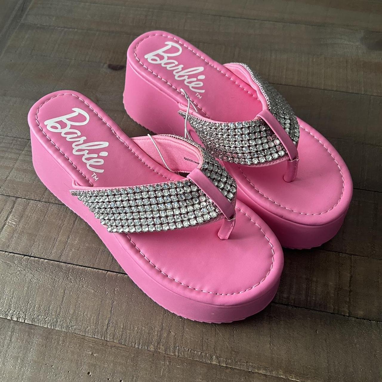 new never worn barbie wedge platform heel sandals... - Depop