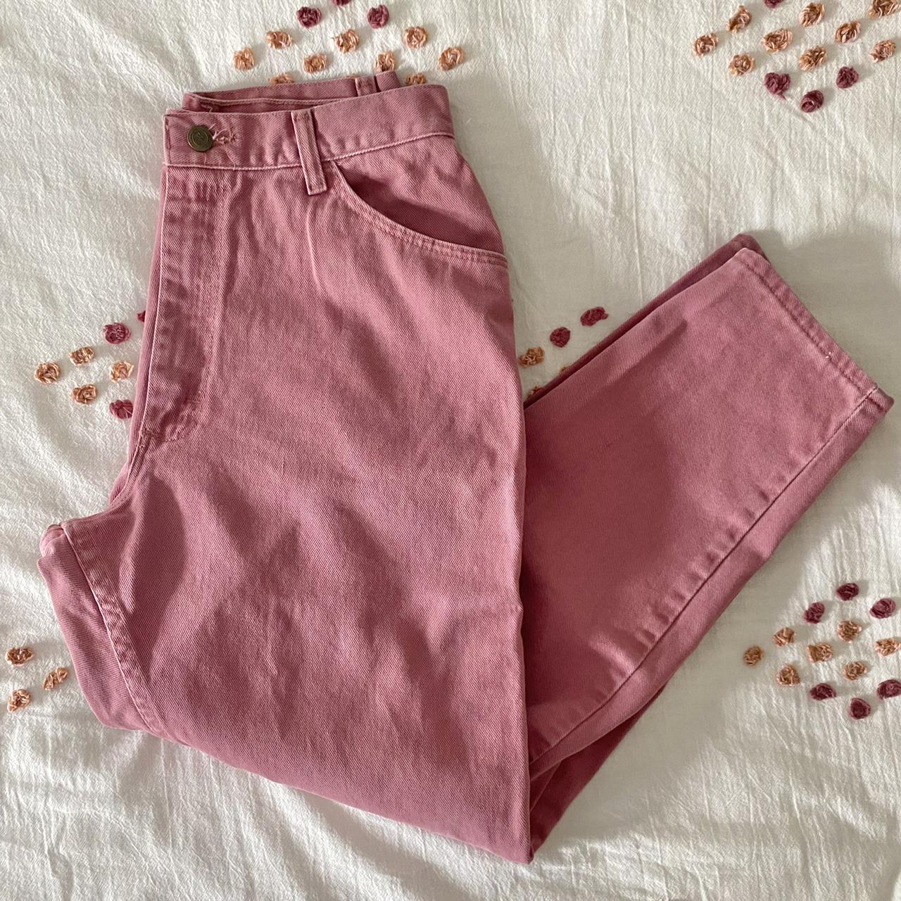 Wrangler Baggy Straight Leg Pink Jeans fits between... - Depop
