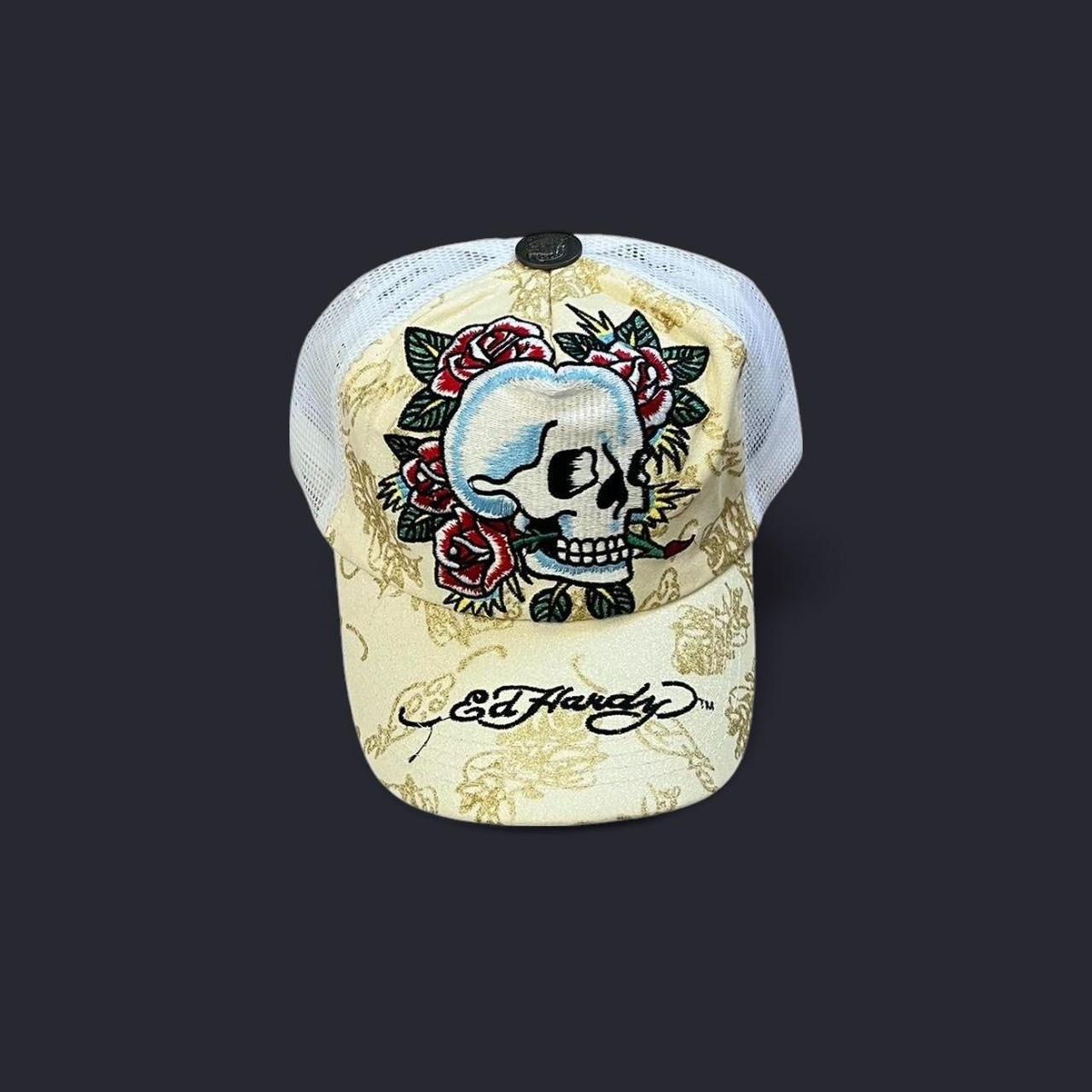 Ed Hardy white / cream cap - ( re-popped item... | Depop