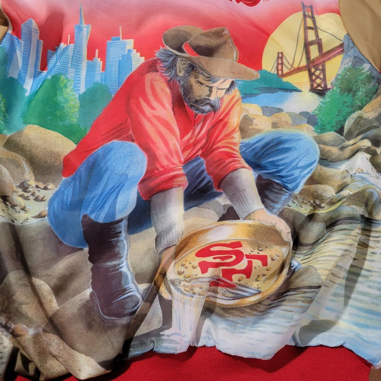 Vintage 90s Chalk Line SF 49ers Gold Miner Satin... - Depop