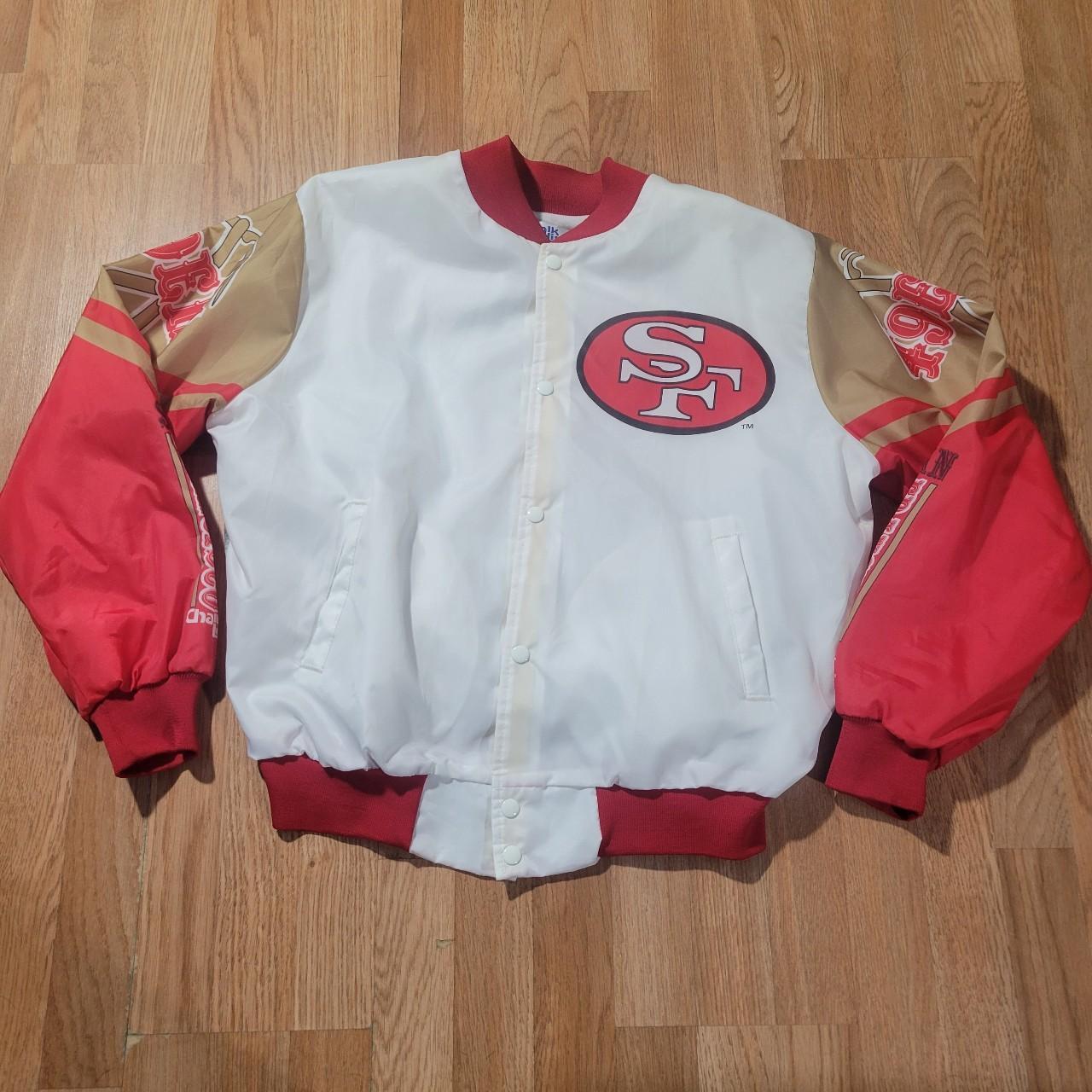 Vintage 90s Chalk Line SF 49ers Gold Miner Satin... - Depop