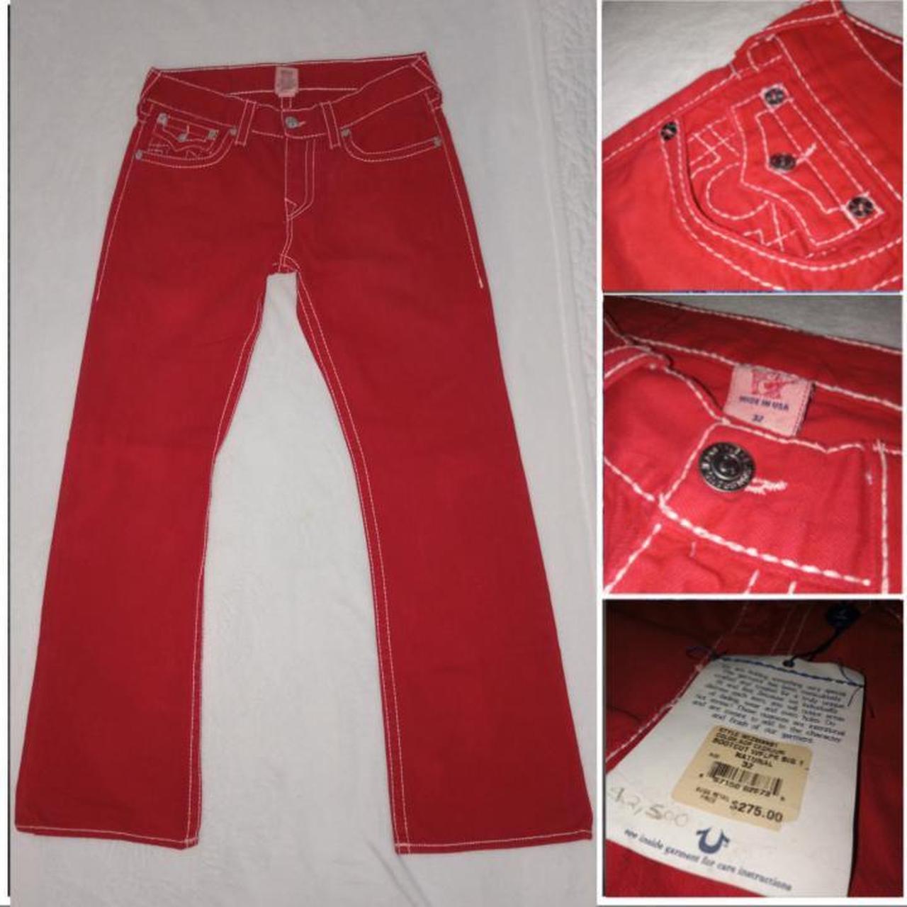 INSANE RED TRUE RELIGION JEANS BOOTCUT FOR YOUR... - Depop